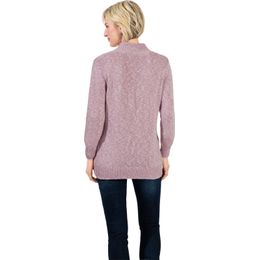 WITT Damen V-Ausschnitt-Pullover in 2-in-1-Optik, orchidee-meliert, Gr&ouml;&szlig;e 52