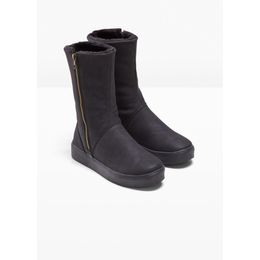 bonprix Winter Stiefel, schwarz, Gr.37, Winter Stiefel mit dekorativem Rei&szlig;verschluss an der Au&szlig;enseite