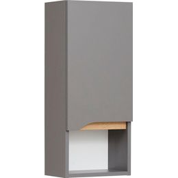 H&auml;ngeschrank SAPHIR, B:30cm H:70cm T:20cm, grau, Badezimmer, Schr&auml;nke, "Quickset Wand-Badschrank 30 cm breit mit 1 T&uuml;r, 1 offenes Fach",