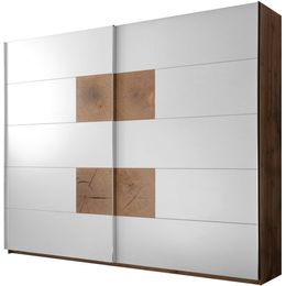 Schwebet&uuml;renschrank Schlafkontor, B:270cm H:225cm T:60cm, wei&szlig;, FSC-zertifizierter Holzwerkstoff, Schr&auml;nke, "Capri", Fronten mit edlen Applikationen