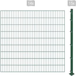 Arvotec Einstabmattenzaun "ESSENTIAL 180 zum Einbetonieren", H/L: 180cm x 28m, Pfosten: 15 Stk., gr&uuml;n, Zaunelemente, Zaunh&ouml;he 180 cm, Zaunl&auml;nge 2 -