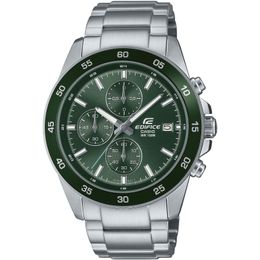 CASIO EDIFICE Damen Chronograph, silber, Armbanduhren, Quarzuhr,Armbanduhr,Herrenuhr, bis 10 bar wasserdicht, Edeltahlarmband