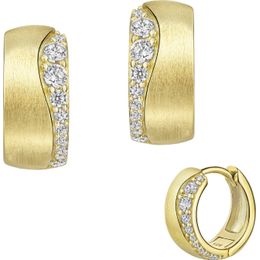 Firetti Damen Paar Creolen "Schmuck Geschenk Silber 925 Ohrschmuck Ohrringe", 14mm, Silber 925 (Sterlingsilber), gold, Silber 925 (Sterlingsilber),