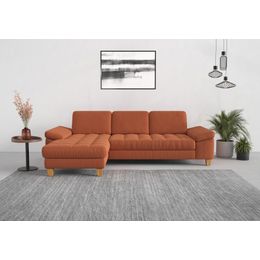 Sit & More Ecksofa SIT & MORE, B:275cm H:88cm T:172cm, orange, 90% Polyester 10% Polyamid, Wohnzimmer, Sofas, "Westham L-Form", mit Recamiere, mit oder ohne