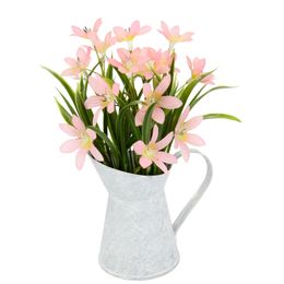 Kunstblume I.GE.A., B:13cm H:22cm L:9cm, rosa, Obermaterial: 50% Metall, 40% Kunststoff, 10% Polyester, Kunstpflanzen, "Sternblume", In Kanne, aus