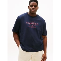 Tommy Hilfiger Big & Tall Herren T-Shirt "HILFIGER STACK GRAPHIC TEE"desert sky, Gr. XXL, TOMMY HILFIGER BIG & TALL, unifarben, Single Jersey, Obermaterial: 100% Baumwolle,