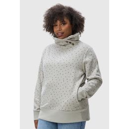 Ragwear Damen Schalkragenpullover "Angell Plus", beige, Gr. 44, Sweatware, Material: 65% Baumwolle, 35% Polyester, Pullover, Damen Sweater mit