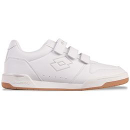 Lotto Damen Sneaker, Gr. 44, wei&szlig;, Kunstfaser, Synthetik, clean, Schuhe, - mit drei praktischen Klettverschl&uuml;ssen
