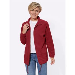 Casual Looks Damen Fleecejacke, rot, Gr. 18, unifarben, 100% Polyester, Jacken