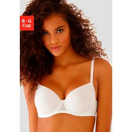 Lascana Damen Schalen-BH "Invisible Pink", Gr. 70, wei&szlig;, Microtouch, Obermaterial: 86% Polyamid, 14% Elasthan, BHs, mit Spacer-Schalen, perfekt unter