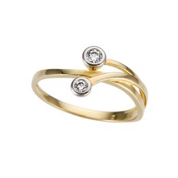 Firetti Damen Goldring "Schmuck Geschenk Gold 333 Damenring Goldring", 16, Gelbgold 333, 10mm, wei&szlig;, Gelbgold 333, Fingerringe, mit Zirkonia (synth.)