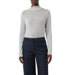comma, COMMA Damen Langarmshirt, grau, Gr. 38, unifarben, Single Jersey, Obermaterial: 76% Lyocell, 19% Wolle, 5% Elasthan, Shirts, mit Wollanteil