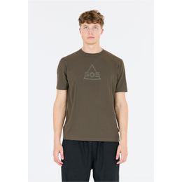 SOS Herren Funktionsshirt "Kvitfjell", gr&uuml;n, Gr. M, bedruckt, unifarben, 94% Baumwolle, 6% Elasthan, Shirts, mit biologischer Baumwolle und subtilem