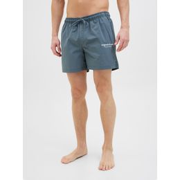 Jack & Jones JACK & JONES Herren Badeshorts "JPSTNAXOS JJSWIM SHORTS VESTERBRO SN", grau, Gr. S, unifarben, Mesh, Polyester, Badehosen