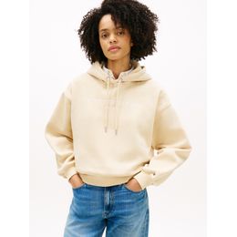 Tommy Hilfiger Damen Kapuzensweatshirt "CORP LOGO MDRN HOODIE"country ivory, Gr. XS, unifarben, Sweatware, Obermaterial: 63% Baumwolle, 37%