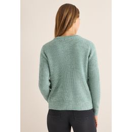 Cecil Damen Cardigan, gr&uuml;n, Gr. XL, unifarben, Grobstrick, 58% Baumwolle, 20% Polyacryl, 20% Polyester, 2% Nylon, Strickjacken, im soften Baumwoll-Mix