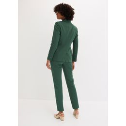 bonprix Damen Hosenanzug "Hosenanzug 2-tlg"schattengr&uuml;n (l&auml;nge: regul&auml;r), Gr. 52, gepflegt, unifarben, Web, Obermaterial: 80% Polyester, 15% Viskose,