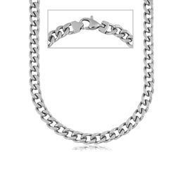 Firetti Damen Edelstahlkette "Schmuck Geschenk Halskette Panzerkette", 55, Edelstahl, L: 45 50 55 60 B: 6mm, silber, Edelstahl, B:6mm, Halsketten