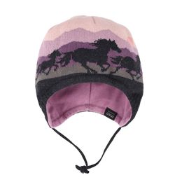 MaxiMo M&auml;dchen Strickm&uuml;tze, rosa, Gr. 55, gemustert, Strick, Baumwolle, M&uuml;tzen, Baumwolle, gef&uuml;ttert, zum Binden