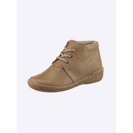 Casual Looks Damen Stiefelette, Gr. 41, beige, Glattleder, Schuhe