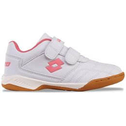 Lotto M&auml;dchen Hallenschuh, Gr. 26, wei&szlig;, Synthetik, mehrfarbig, Schuhe, - mit nicht-f&auml;rbender Sohle