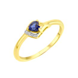 Firetti Damen Fingerring "Schmuck Geschenk Silber 925 Silberring Herz", 58, Silber 925 (Sterlingsilber), 1,5mm, blau, Silber 925 (Sterlingsilber),