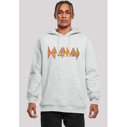 F4NT4STIC Herren Kapuzenpullover "Def Leppard Shatter Logo", grau, Gr. XS, Obermaterial: 65% Baumwolle, 35% Polyester, Pullover, Premium Qualit&auml;t