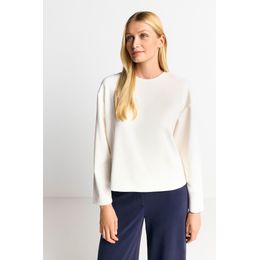 RICHROYAL Damen Sweatshirt "2409 T Peach Crew", wei&szlig;, Gr. S, Sweatware, Obermaterial: 52% Modal, 42% Polyester, 6% Elasthan, Sweatshirts,