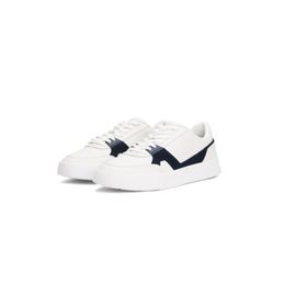 Tommy Hilfiger Herren Sneaker "TH COURT CRAFT LTH", Gr. 45, blau, Nappaleder, Veloursleder, kontrastfarbene Details, Schuhe, Freizeitschuh,