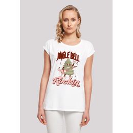 F4NT4STIC Damen T-Shirt "Jingle Bell Rocking Weihnachten Tree", wei&szlig;, Gr. L, Obermaterial: 100% Baumwolle, Shirts, Premium Qualit&auml;t,