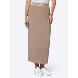 Heine Damen Strickrock, beige, Gr. 44, unifarben, 50% Viskose, 28% Polyester, 22% Polyamid, R&ouml;cke