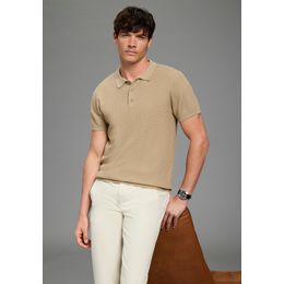 Bruno Banani Herren Polokragenpulloverbeige, Gr. M, Strick, Obermaterial: 50% Baumwolle, 50% Polyacryl, Pullover
