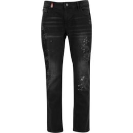 2Y Premium Herren Bequeme Jeans "2Y Premium 2Y EMILIO RIPPED SLIM FIT JEANS"schwarz, Gr. 32, unifarben, 98% Baumwolle, 2% Elasthan, Jeans