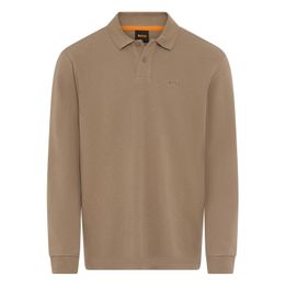 BOSS Orange Herren Poloshirt "Petempestolong", braun, Gr. S, Jersey, Obermaterial: 82% Baumwolle, 12% Polyamid, 6% Elasthan, Shirts, mit Knopfleiste