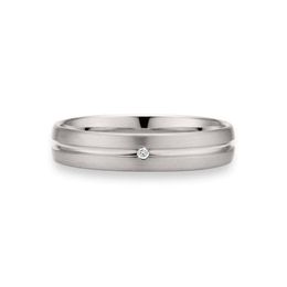 Phoenix PH&Ouml;NIX Damen Trauring "Schmuck Geschenk Gold 333 Trauring Ehering LIEBE versch. Varianten", 50, 0,01 SI = kleine Einschl&uuml;sse mit Brillant, Wei&szlig;gold