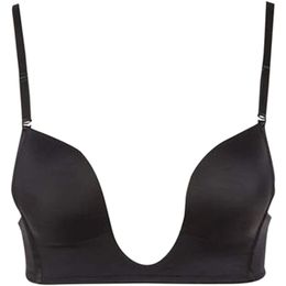 Damen B&uuml;gelloser BH "V-Bra", MAGIC BODYFASHION, Gr. 85, schwarz, Obermaterial: 82% Polyester, 18% Elasthan, unifarben, BHs, extrem tief fallender