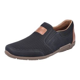 Rieker Herren Slipper, Gr. 45, schwarz, Synthetik, Textil, Schuhe, mit Stretch