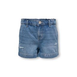 KIDS Only M&auml;dchen Jeansshorts "KOGCOMET WIDE DES SHORTS DNM PIM006 NOOS", blau, Gr. 158, Destroyed-Effekte, Denim/Jeans, Obermaterial: 100%