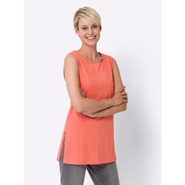 Classic Basics Damen Longtop, orange, Gr. 44, unifarben, 100% Baumwolle, Tops