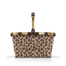 Reisenthel Einkaufskorb Carrybag frame leo macchiato, Braun, Schwarz, Textil, 22 L, quadratisch, 49x29x28 cm, Freizeit, Koffer & Taschen, Einkaufsk&ouml;rbe