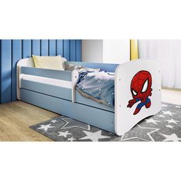 Mid.you Kinder-/Juniorbett Babydreams, Blau, Wei&szlig;, Holzwerkstoff, Birke, Schichtholz,Sperrholz, H2, 1-Zonen, H&ouml;he ca. 15 cm, links montierbar, rechts montierbar, 80x160 cm, nicht verstellbar, Kinderzimmer & Jugendzimmer, Kinderm&ouml;bel, Kinderbetten