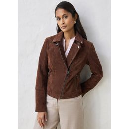bonprix Biker-Velourslederjacke, braun, Gr.36, coole Biker-Lederjacke aus hochwertigen Veloursleder, aus Veloursleder
