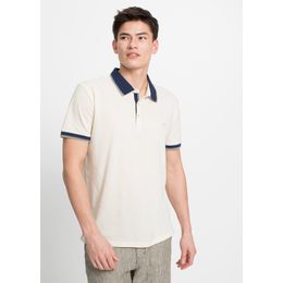 bonprix Poloshirt (3er Pack), wei&szlig;, Gr.56/58 (XL), Modische Piqu&eacute;-Poloshirts im 3er Pack mit kontrastfarbigem Kragen, aus 100% Baumwolle