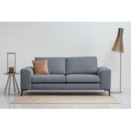 2,5-Sitzer OTTO HOME "Henry, Kompaktsofa, Breite 214 cm", grau (light grau), B:214cm H:84cm T:95cm, 100% PES, Sofas, mit Metallbeinen, Wellenunterfederung, wasserabweisender Stoff