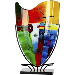 Dekovase Gilde "Bodenvase rechteckig Milano mehrfarbig H. 57 cm", mehrfarbig, B:35cm H:57cm T:10,5cm, Glas, Vasen