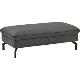 Hocker DIE PLANBAR "PN-EM20028", torro anthrazit, B:127cm H:45cm T:65cm, Hocker, Hocker, hochwertiges Glattleder, stylische Metallf&uuml;&szlig;e