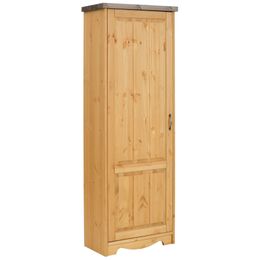 Garderobenschrank OTTO HOME "Trinidad", beige (natur, grau), B:69cm H:190cm T:37cm, Massivholz, Schr&auml;nke, Garderobenschrank, aus massiver Kiefer, FSC zertifiziert, Breite 69 cm