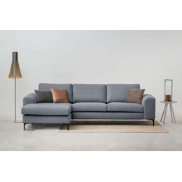 Ecksofa OTTO HOME "Henry, L-Form, Breite 294 cm", grau (light grau), B:294cm H:84cm T:160cm, 100% PES, Sofas, Ecksofa, mit Metallbeinen, Wellenunterfederung, wasserabweisender Stoff