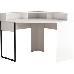 Eckschreibtisch OTTO HOME "Moid", wei&szlig; (wei&szlig;, wei&szlig;, wei&szlig;), B:100cm H:71,5cm T:46cm, Tische, Eckschreibtisch, mit Schreibtischaufsatz, modernes Design, B. 100 cm