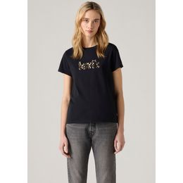 Levi's T-Shirt LEVI'S "LSE THE PERFECT TEE", Damen, Gr. M (38), lse leopard logo che schwarz, Jersey, Obermaterial: 100% Baumwolle, bedruckt, figurumspielend h&uuml;ftlang, Rundhals, Shirts T-Shirt, mit Logo Print
